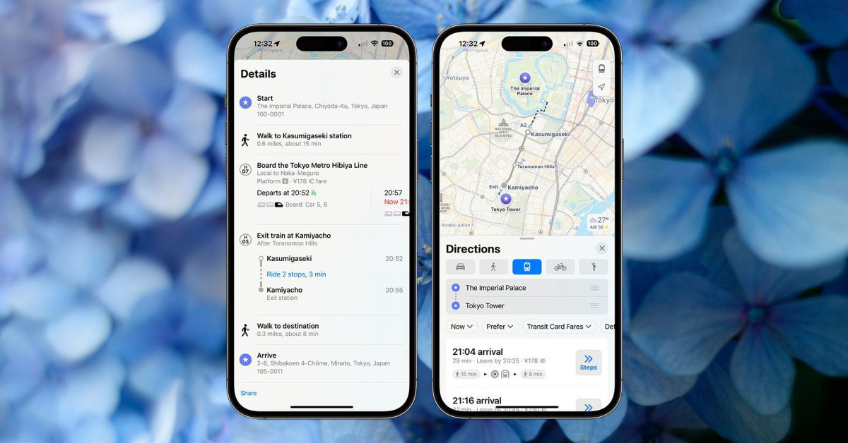 Les informations de transport en temps réel d'Apple Maps arrivent à Tokyo
